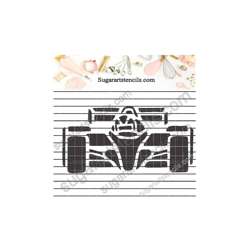 Formula One racing car cookie stencil NB700217
