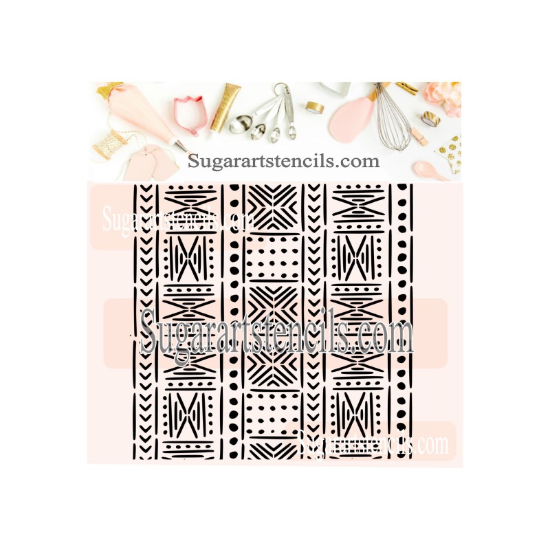 Moana print pattern cookie stencil background SC074