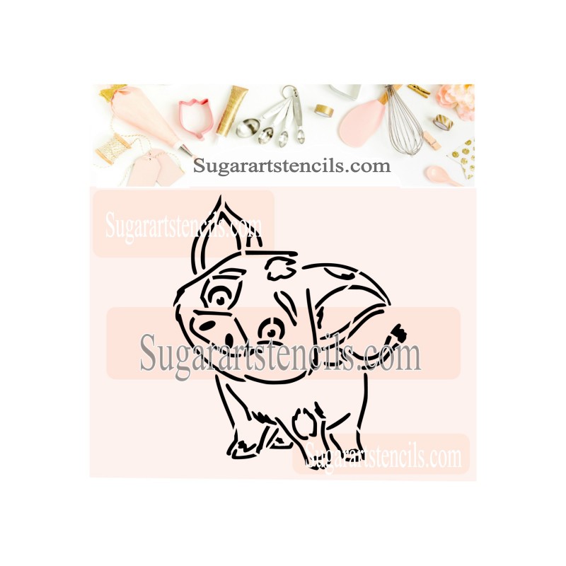 Moana character Pua PYO cookie stencil SC050