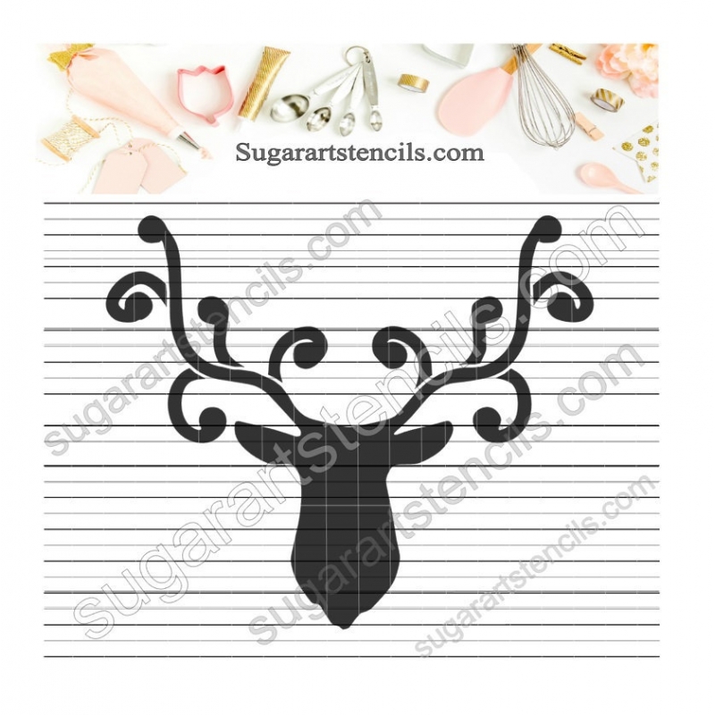 Christmas Reindeer Head Stencil