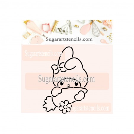 Hello Kitty Easter PYO cookie stencil WS03