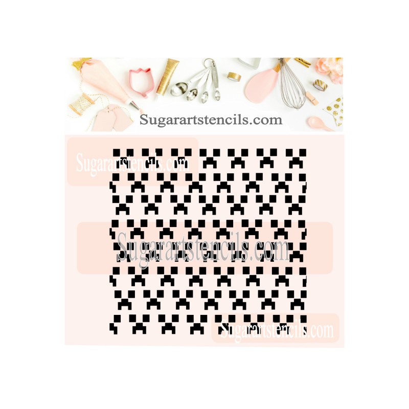 Minecraft creeper face cookie stencil pattern background SC009