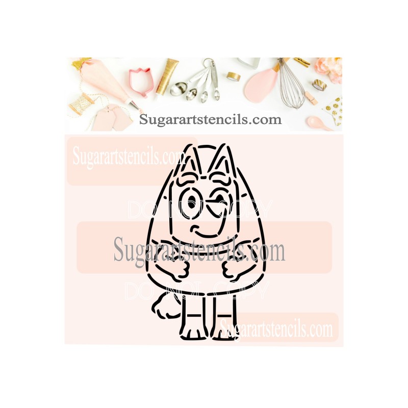Halloween Bluey candy corn PYO paint your own cookie Stencil SP024