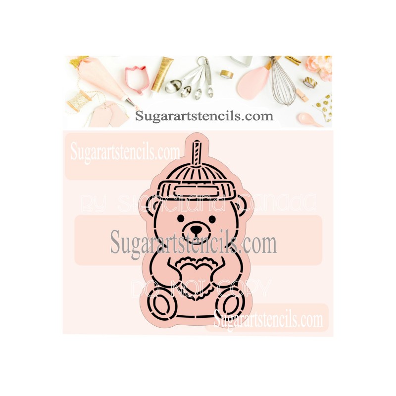 Starbucks bearista bear cup Paint Your Own cookie stencil PYO VL025