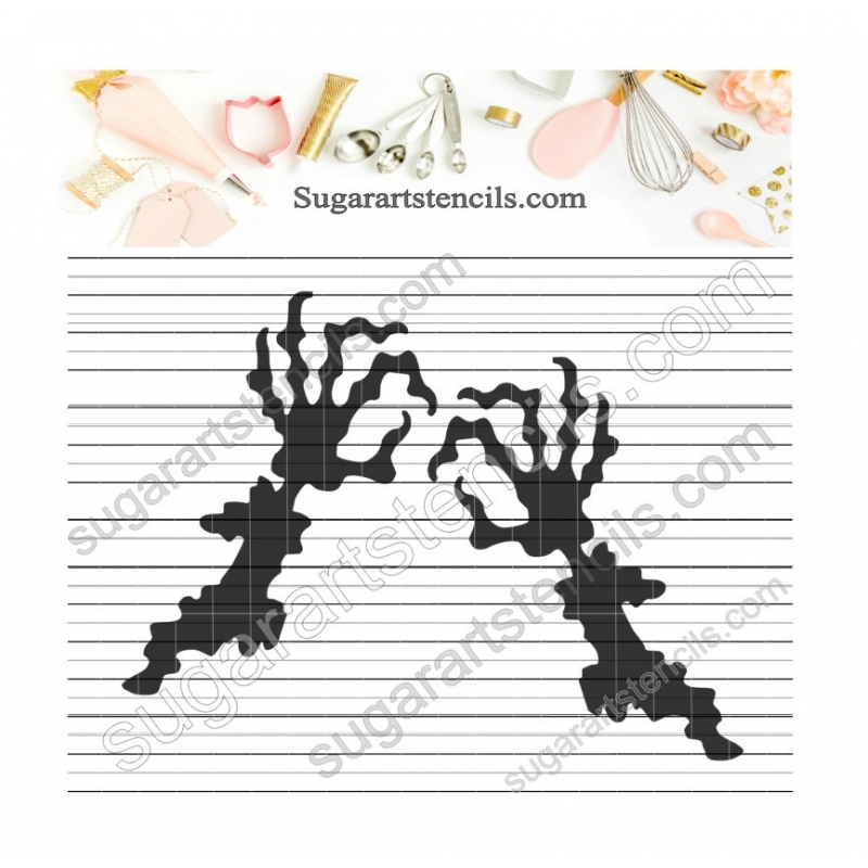 Zombie hands Halloween cookie stencil NB900699