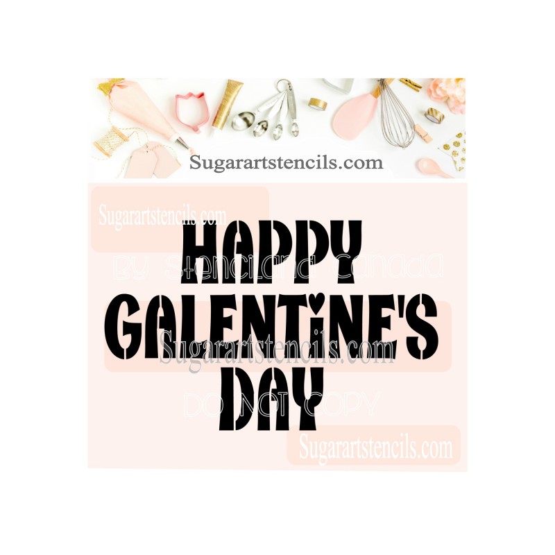 Happy Galentine's day wording cookie stencil. VL65