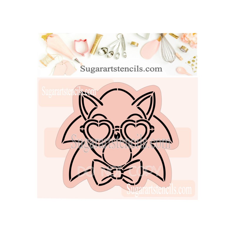 Valentine Sonic the Hedgehog Paint Your Own PYO cookie stencil VL122