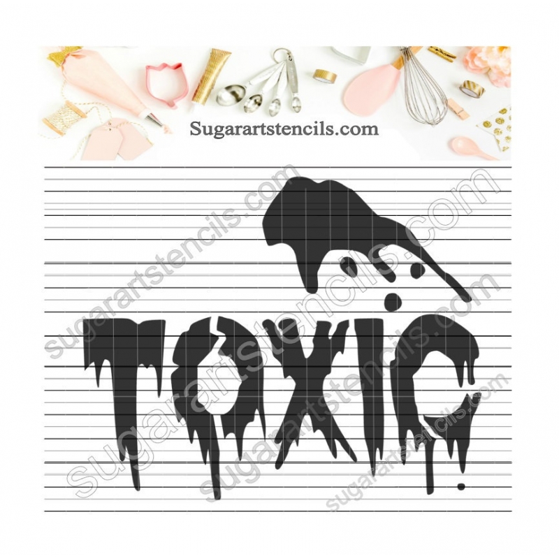 Halloween Toxic word cookie Stencil NB900828