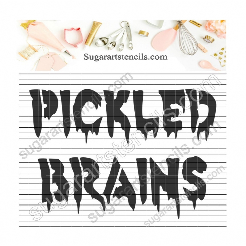 Halloween Pickled brains cookie Stencil NB900826