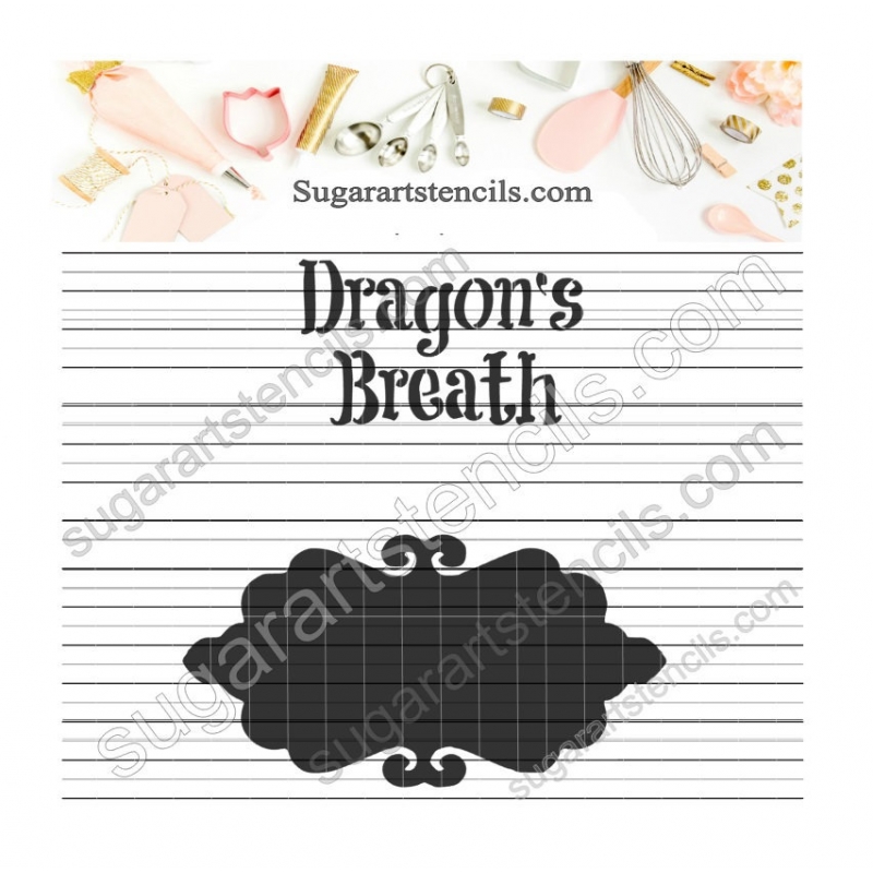 Potion label Dragon's Breath cookie stencil NB900819