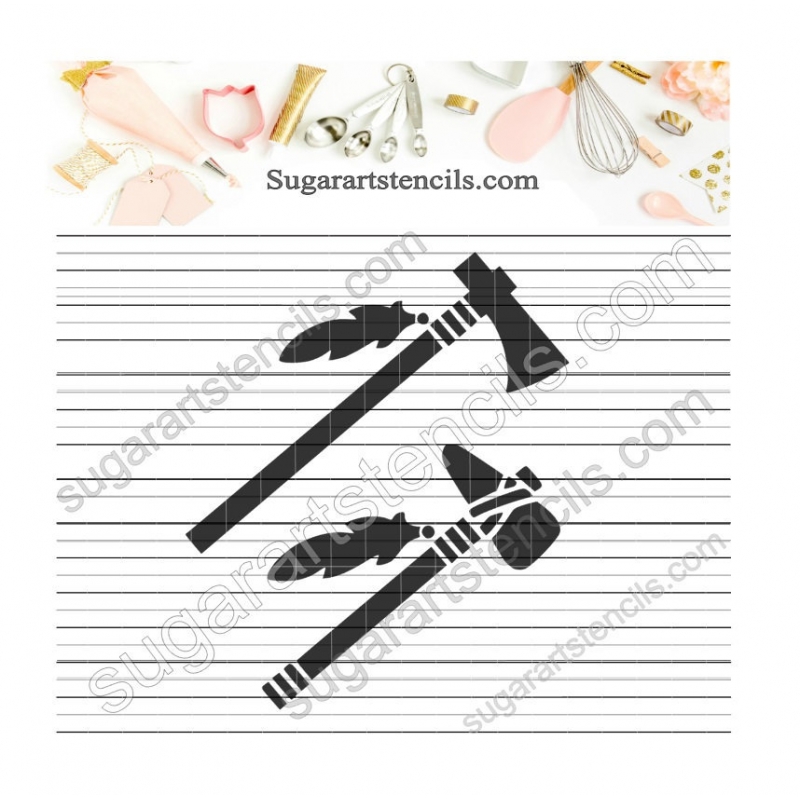 Native american Tomahawk hatchet cookie stencil tribal NB300207