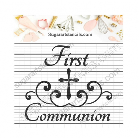 Fist Holy Communion words cookie stencil religious NB900569
