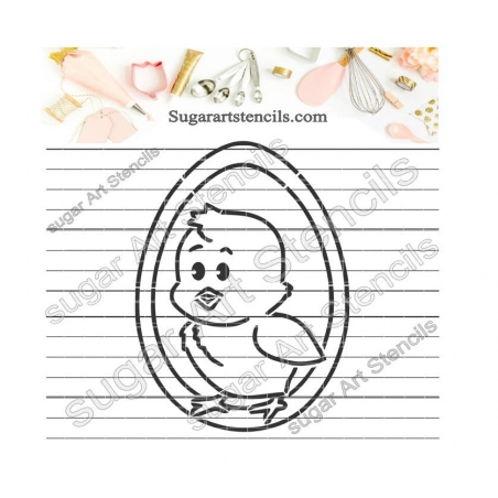 Easter chick PYO cookie Stencil Paint your own ST00159