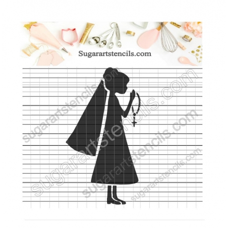 Praying girl First communion cookie stencil religious NB900112