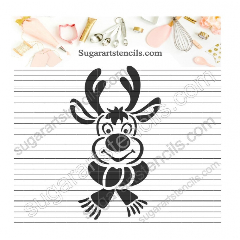Christmas holiday deer Rudolph stencil NB30035