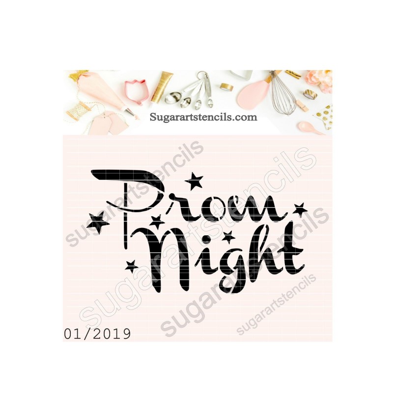 Prom night cookie stencil FT00242