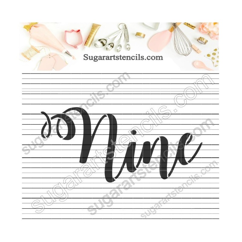 Hand lettered number nine cookie stencil lettering ST00896