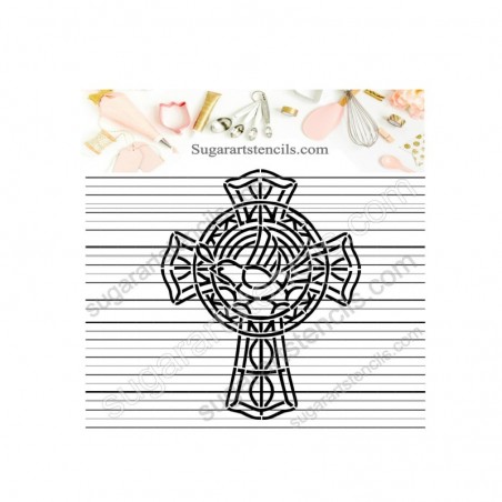 First communion PYO cookie stencil cross crucifix mosaic DC00141