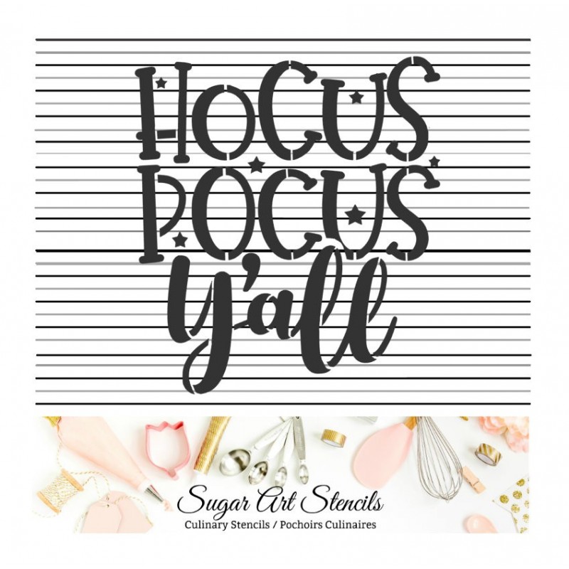 Halloween cookie Stencil words Hocus Pocus ST00748
