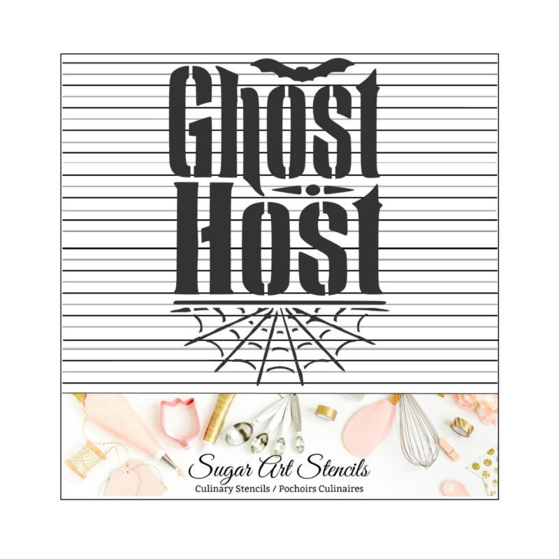 Halloween words cookie stencil Ghost host JN0049