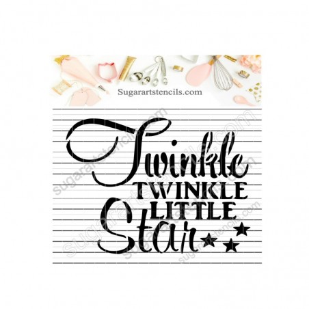 Twinkle twinkle little star cookie stencil words baby shower DC00184