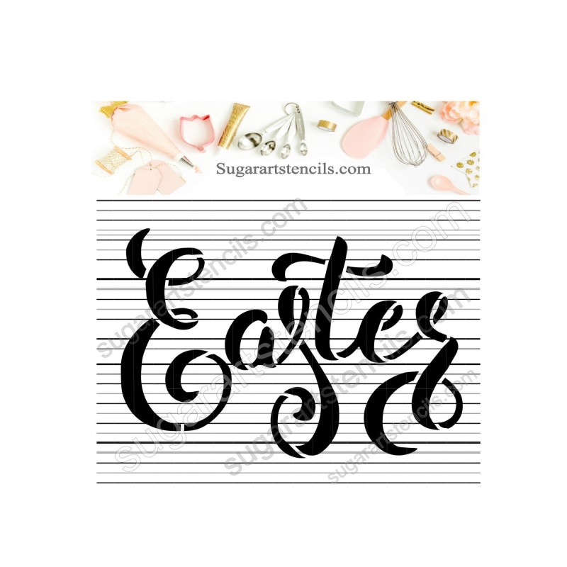 Easter cookie stencil word hand lettered DC00124