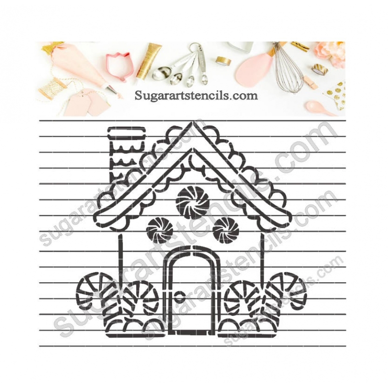 Christmas Gingerbread house PYO cookie Stencil LTW56