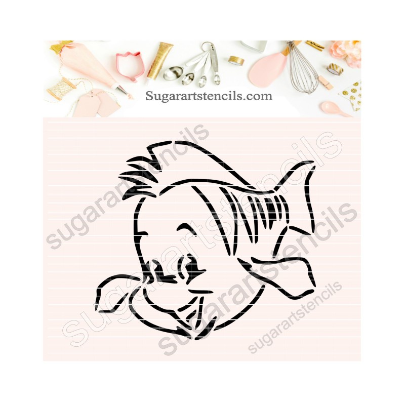 Fish PYO cookie Stencil Paint Your own NS014