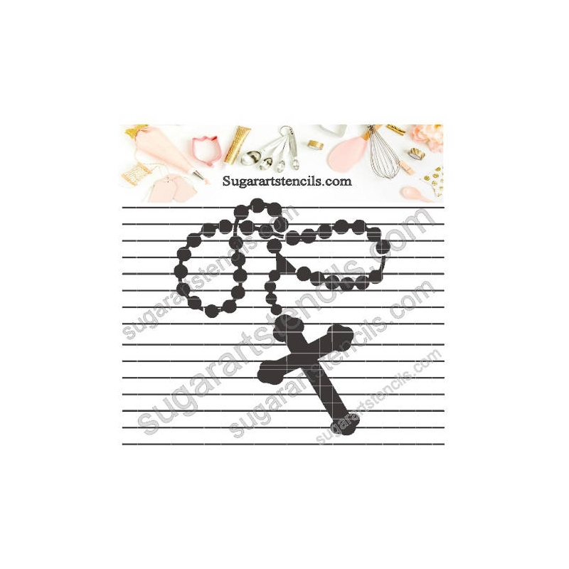 Rosary cookie stencil first communion NB60085