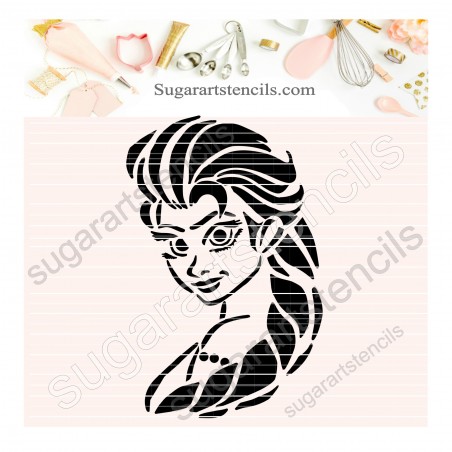 Frozen Elsa cookie stencil SAJ00296