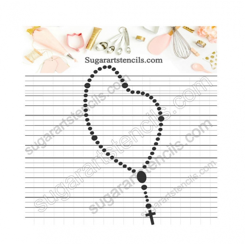 Rosary First communion cookie stencil religious NB900321